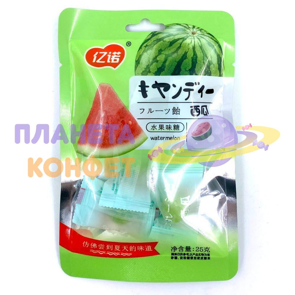 Конфеты сладкие из Китая: Карамель леденцовая "Yinuo" со вкусом арбуза