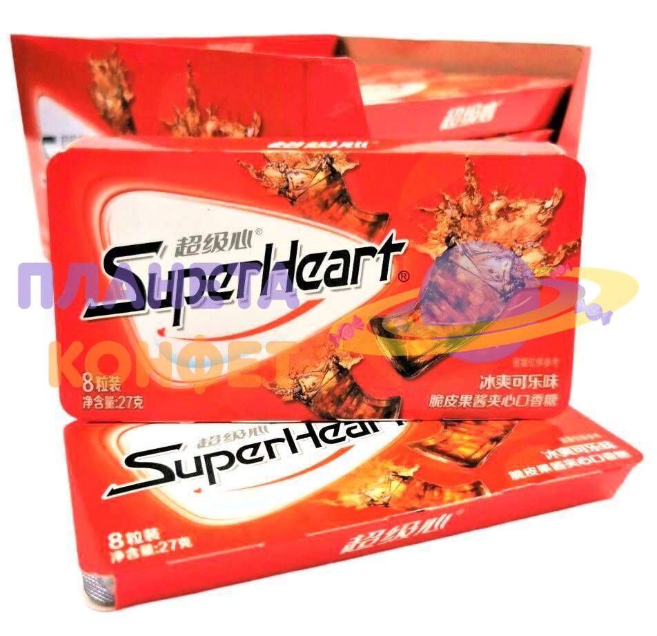 Жевательные резинки из Азии: Жевательная резинка с фруктовым джемом "SuperHeart" со вкусом колы