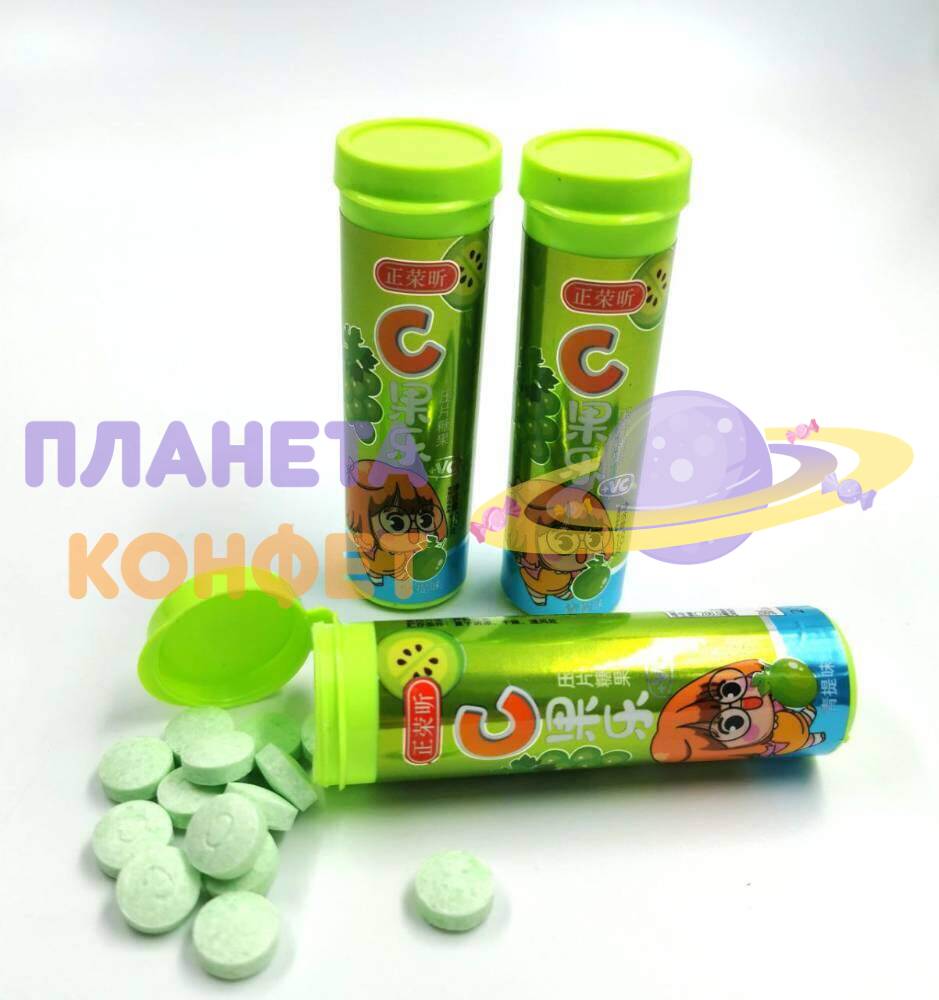 Конфеты сладкие из Азии: Конфеты аскорбинки "VC" со вкусом винограда