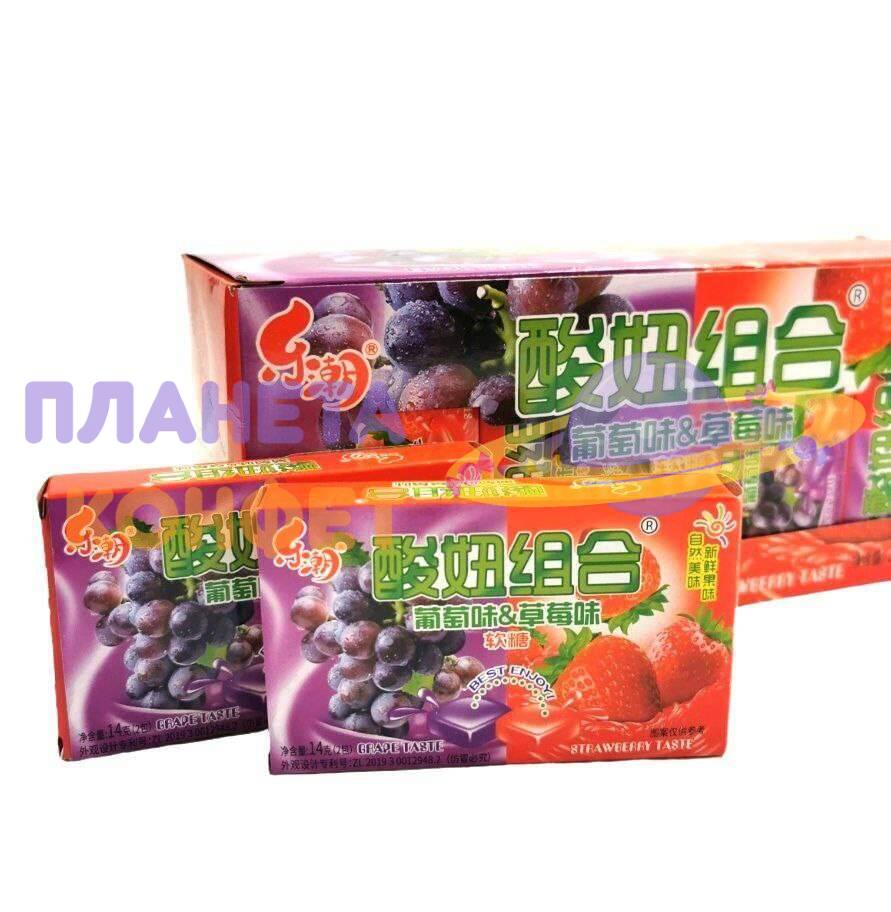 Конфеты сладкие из Китая: Жевательные конфеты "Два вкуса" клубника и ...